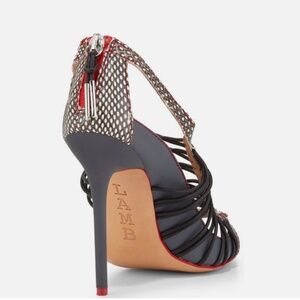 L.A.M.B. | Shoes | Lamb Raivyn Leather Snake Red Heels | Poshmark
